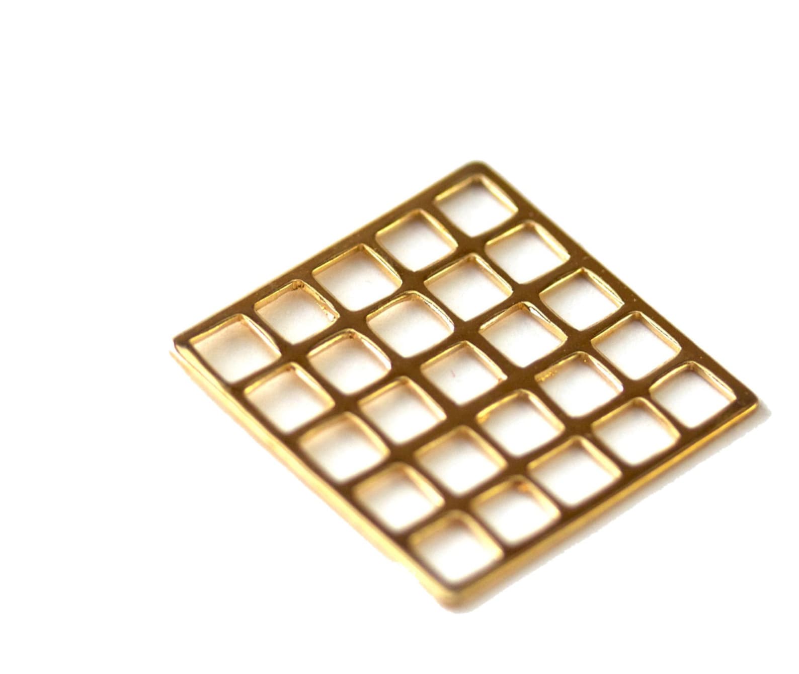 Gold Square Art Deco Findings. Gold Geometric Squares. Plaid - Etsy