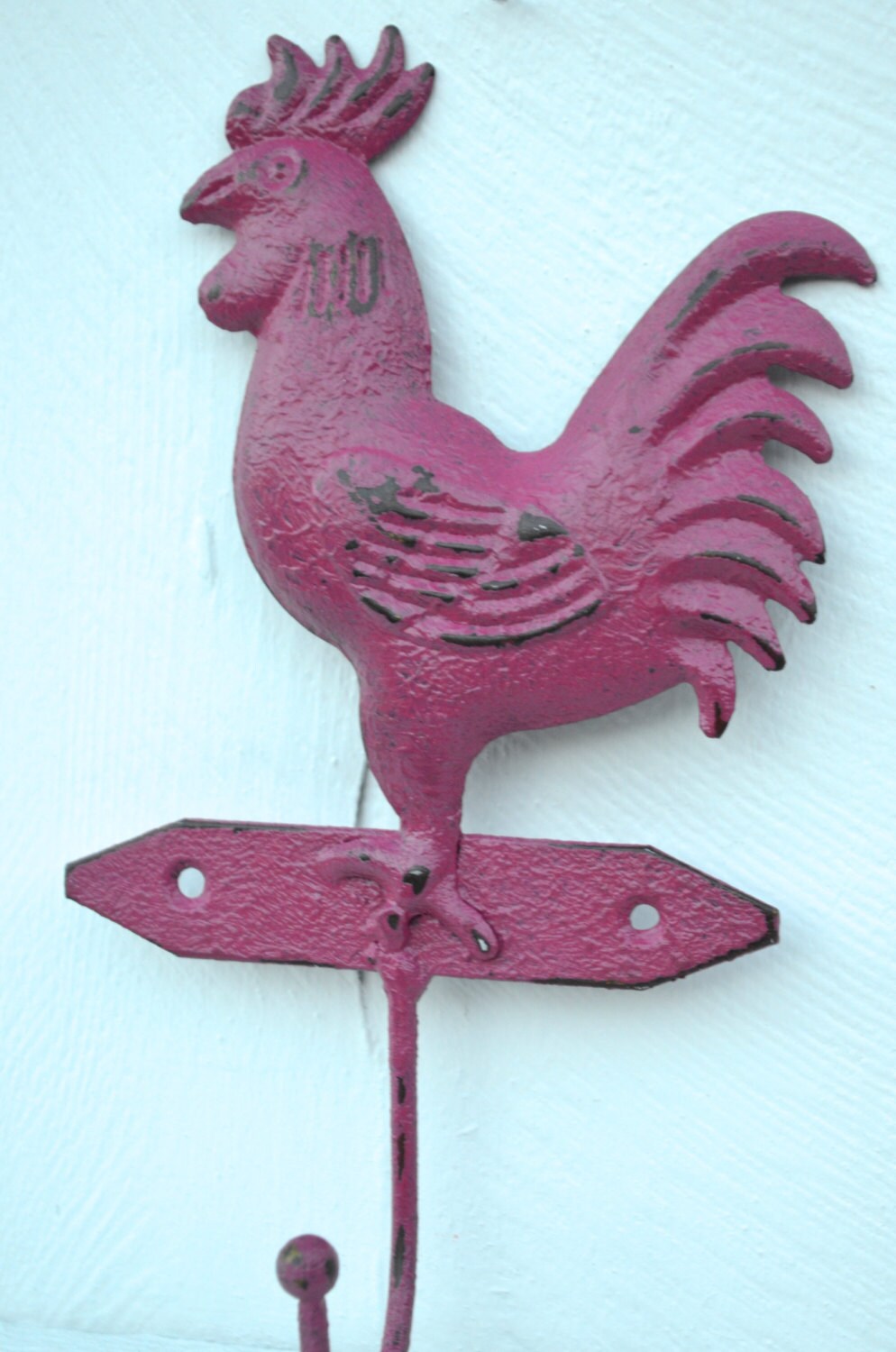 Rooster Wall Hook / Wall Art / Indoor Outdoor Patio Decor / Bright ...