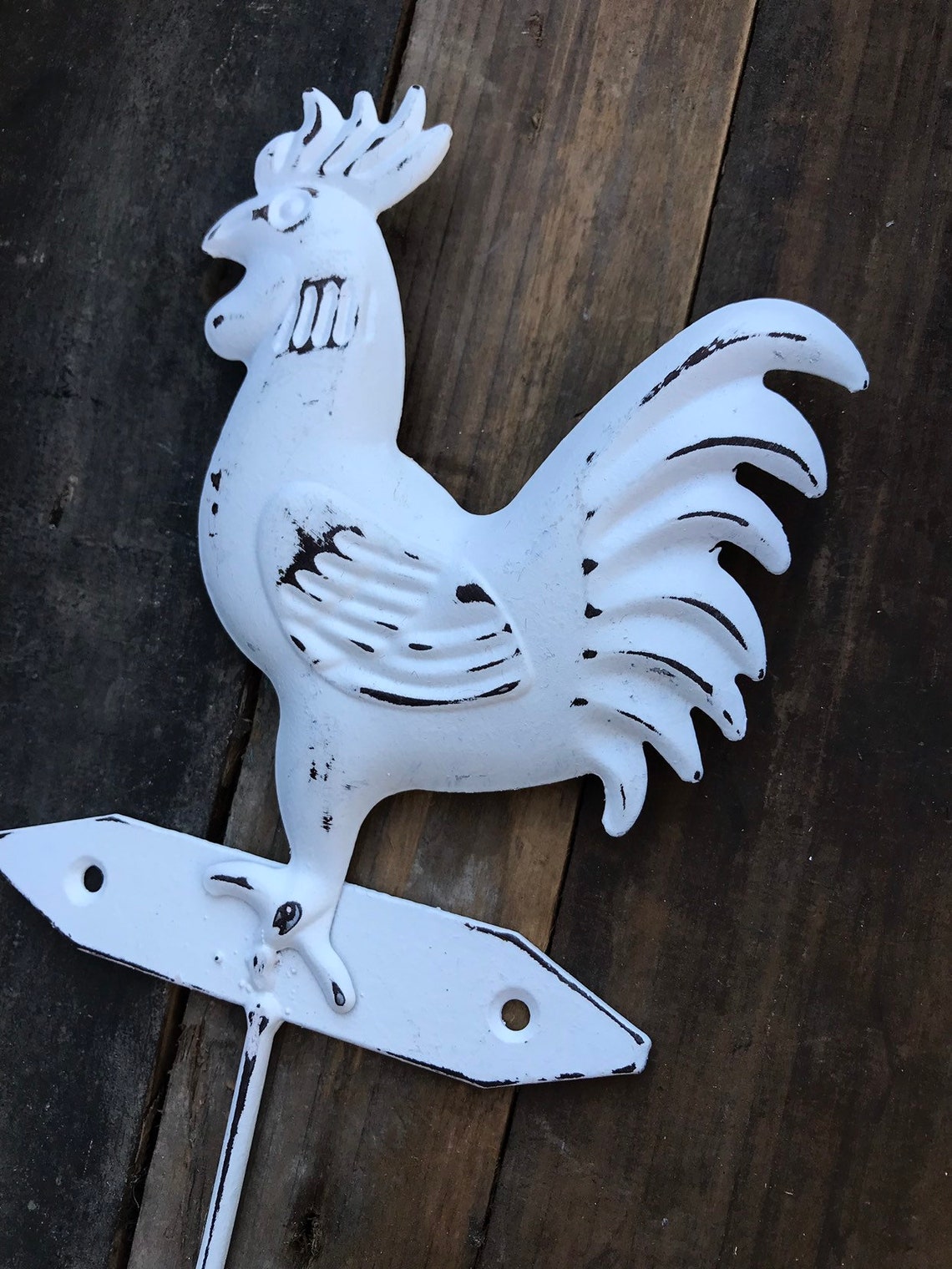 White Rooster Wall Hook / Wall Art / Indoor Outdoor Patio Decor ...
