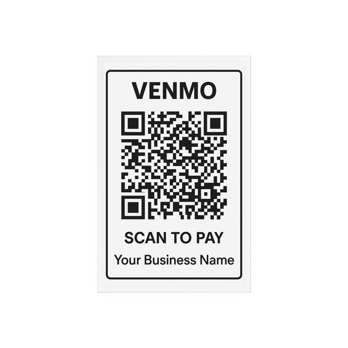 Customizable QR Code Acrylic Sign With Wooden Stand: Rustic Business ...