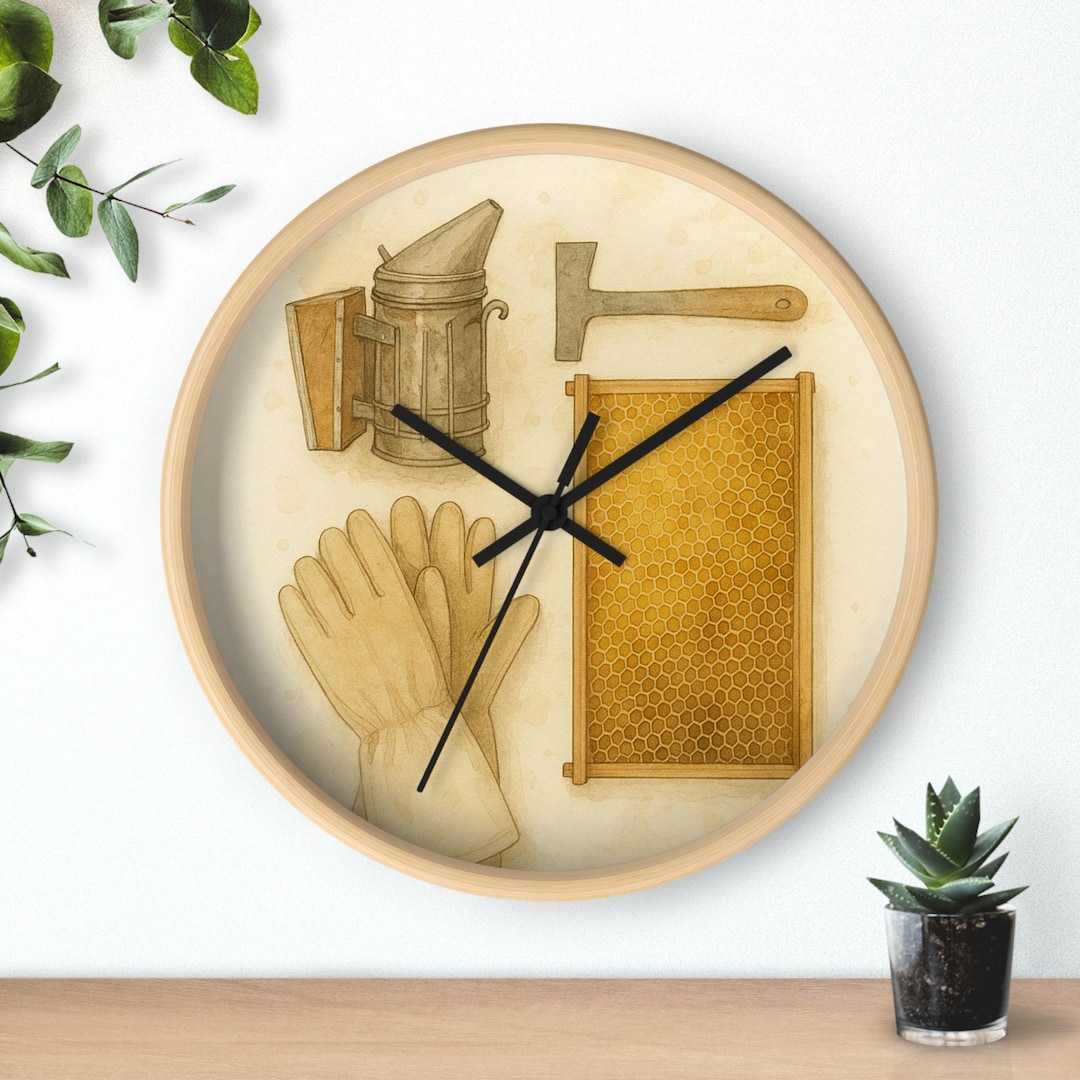 Bee Keeper's Wall Clock, Rustic Home Decor, Honeybee Enthusiast Gift ...