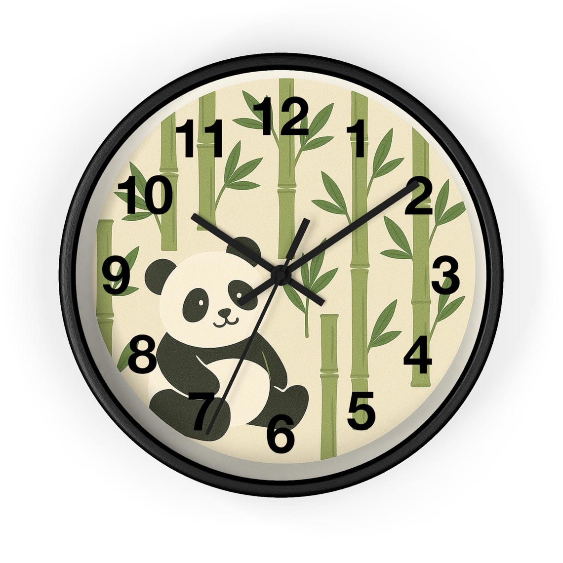 Panda Bamboo Wall Clock: Kids Room Decor, Nature Inspired - Etsy