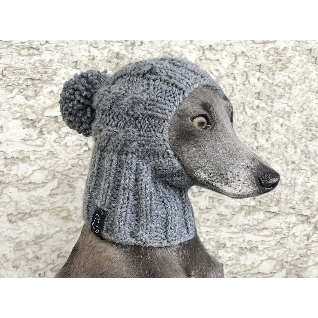 Pom Pom Dog Hat, Cable Dog Hat, Greyhound Hat, Italian Greyhound Hat ...