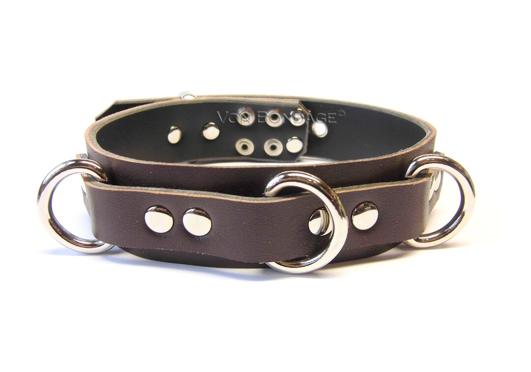 Vegan Collar, Vegan BDSM Collar w/Bondage Ring & Dee Rings, Vegan ...