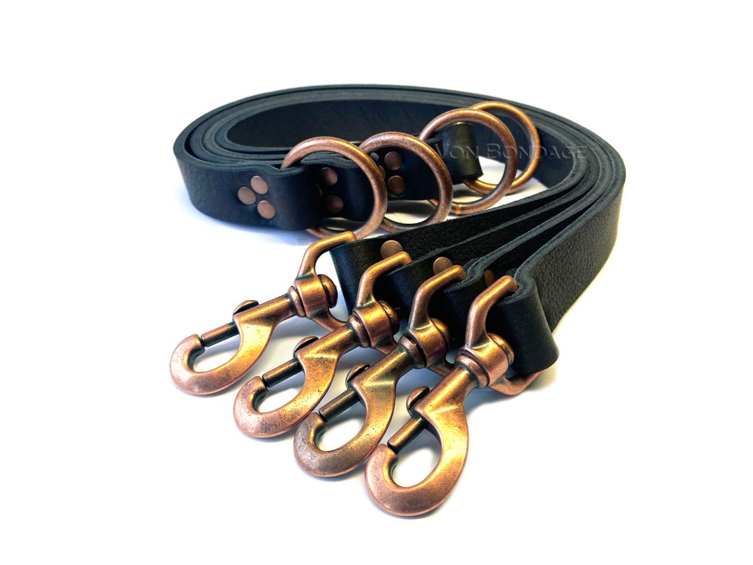 Set of 4 Leather Restraint Straps for Bedposts or Bedframe in Copper ...