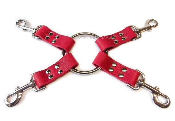 Red Leather Hogtie Hog Tie Hog-tie Bdsm Straps Restraint | Etsy