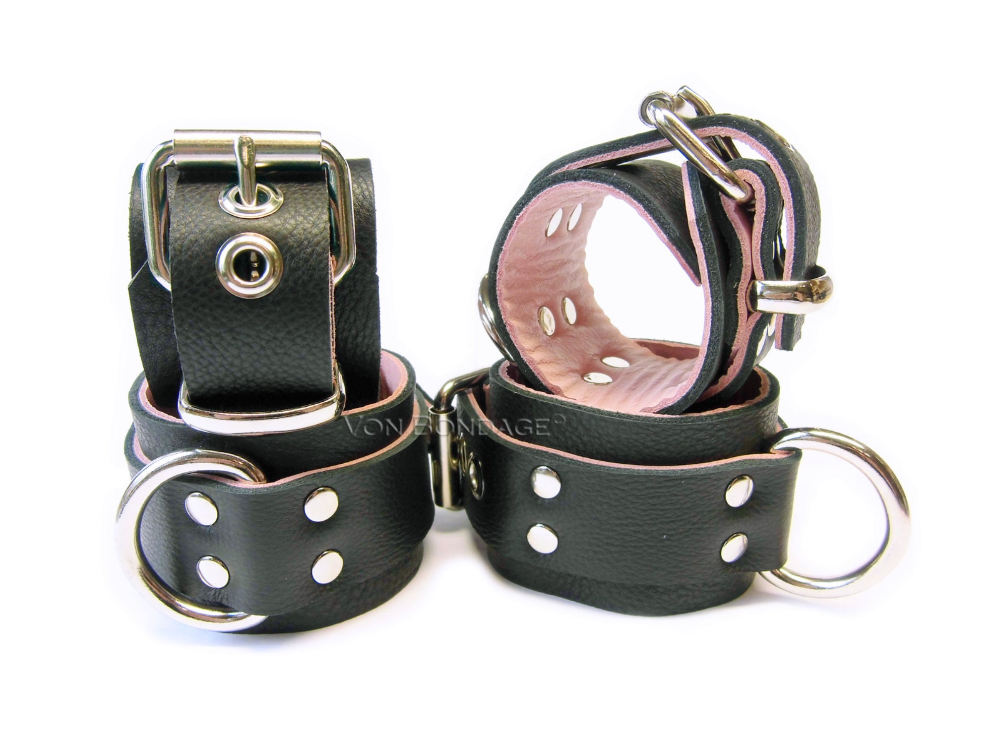 Pink BDSM Restraints Set Leather Restraints Bondage | Etsy