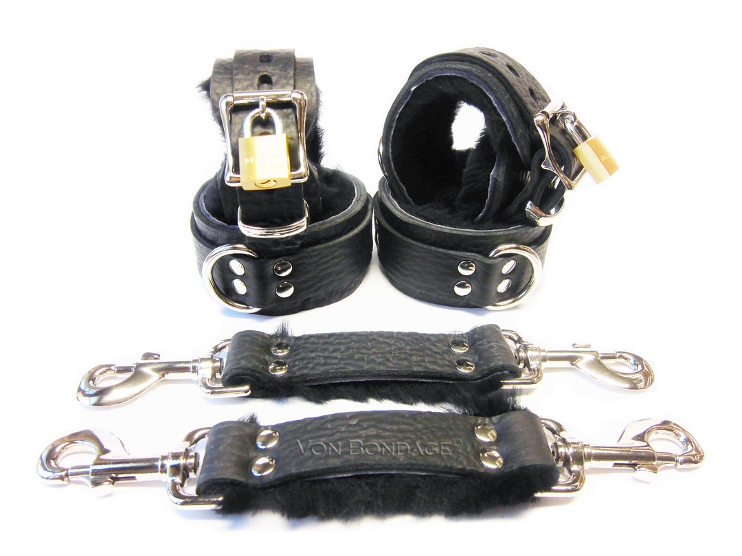 Restraints Set W/fleece BDSM Set Bondage Set Wrist Ankle - Etsy