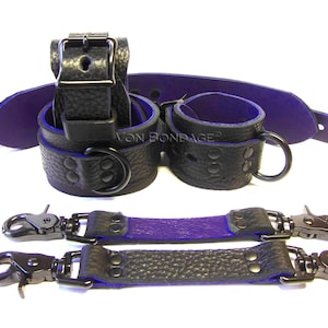 Leather Restraints Set in Lambskin, BDSM Restraints, Bondage Restraints ...