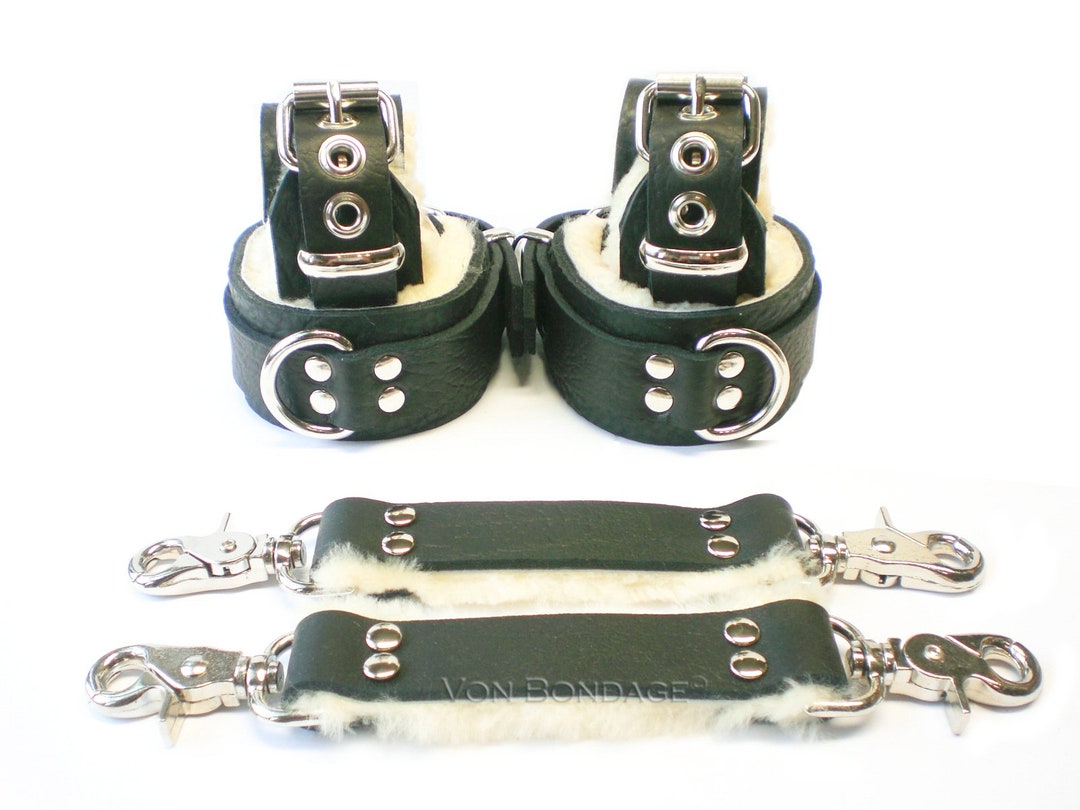 Sheepskin Restraints Set, Fleece Cuffs, BDSM Restraints, Bondage ...