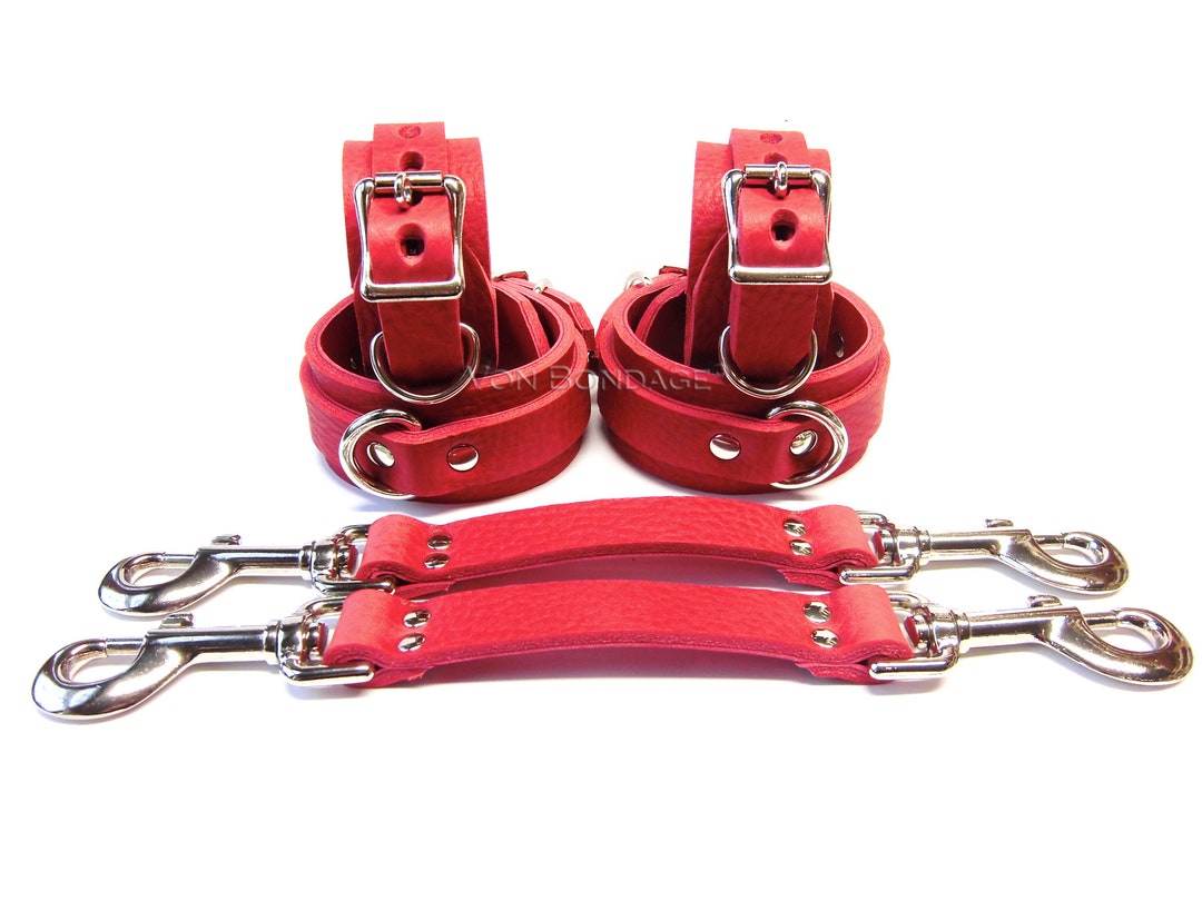 Red BDSM Restraints, BDSM Set, Bdsm Cuffs, Bondage Restraints, Red ...