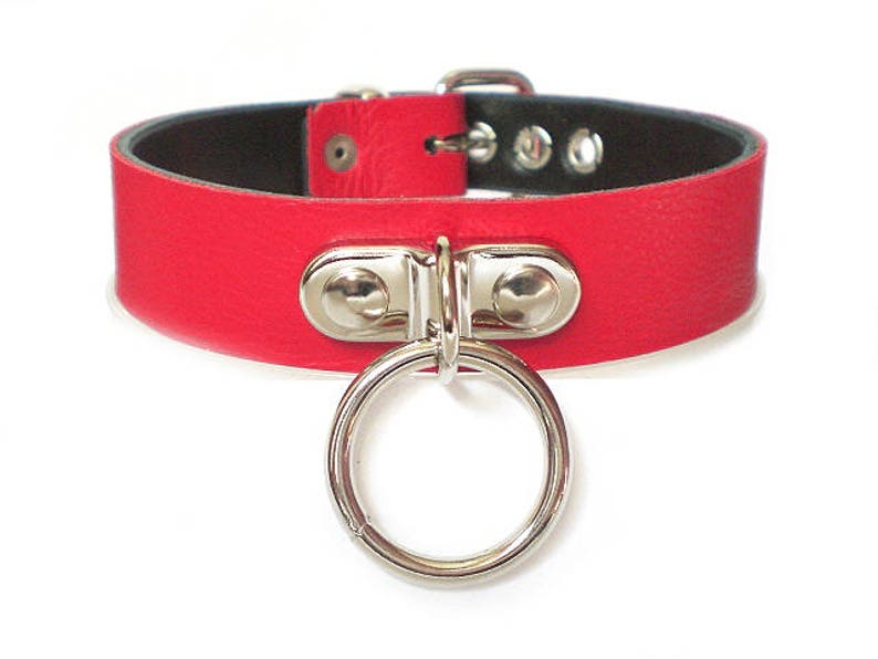BDSM Collar in Pink Leather Ring Collar Slave/sub Collar - Etsy