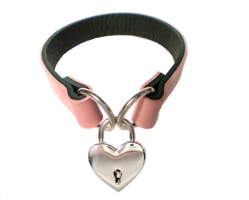 BDSM Collar Heart Lock Collar Bondage Collar Ddlg Collar - Etsy