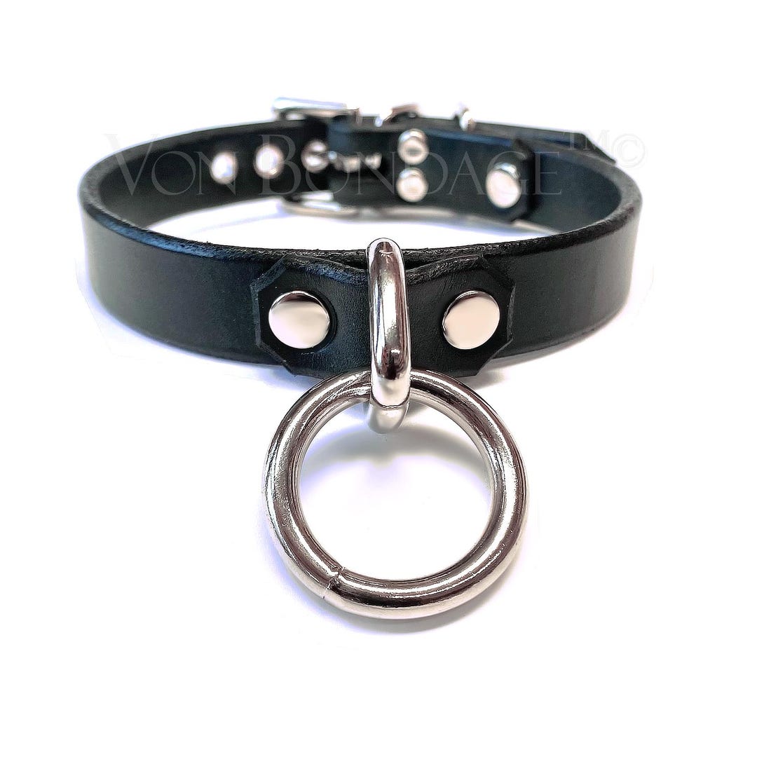 Leather Bondage Collar for BDSM Submissive With Strong Bondage Ring ...