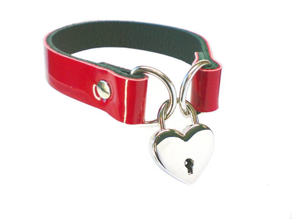 BDSM Collar Heart Lock Collar Bondage Collar DDlg Collar | Etsy
