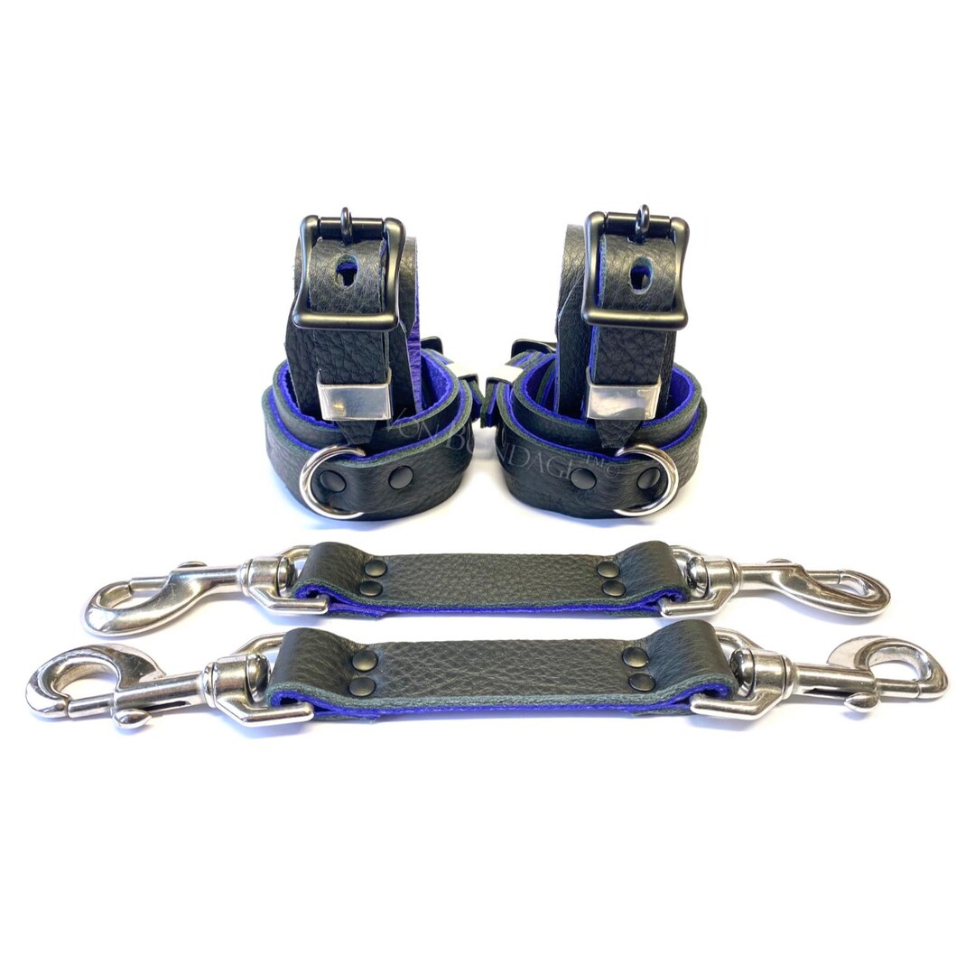 Leather Restraints Set Stainless Steel D-rings & BDSM Straps | Wrist ...