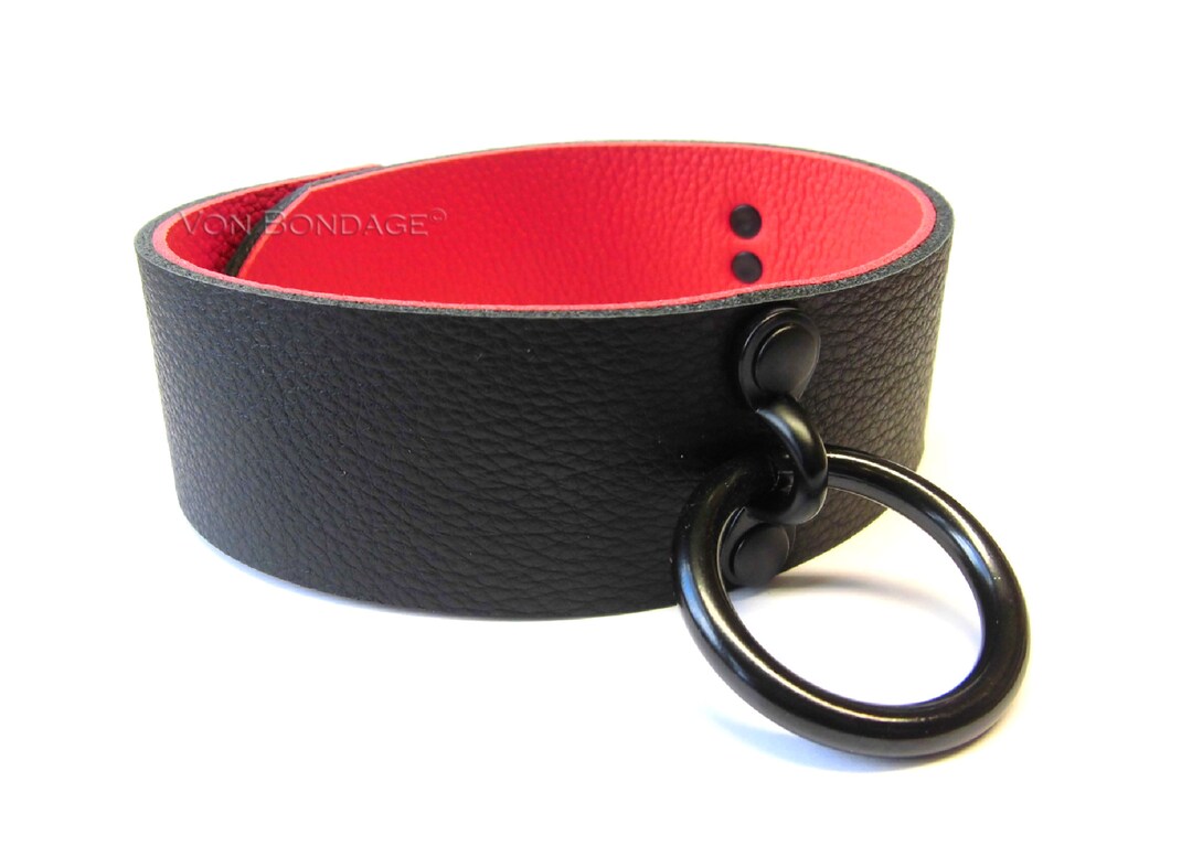 Leather Sub Collar, Leather BDSM Collar W/ring, Soft Bondage Collar ...