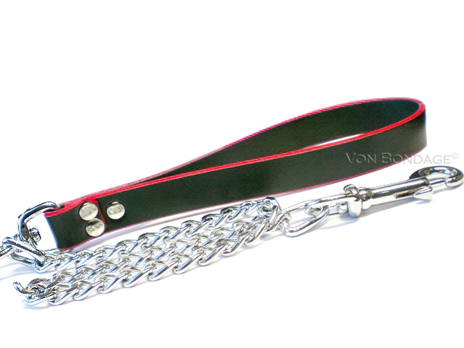 Red Edge BDSM Leash, Bondage Leash, Leather Handle Leash, Chain Leash ...