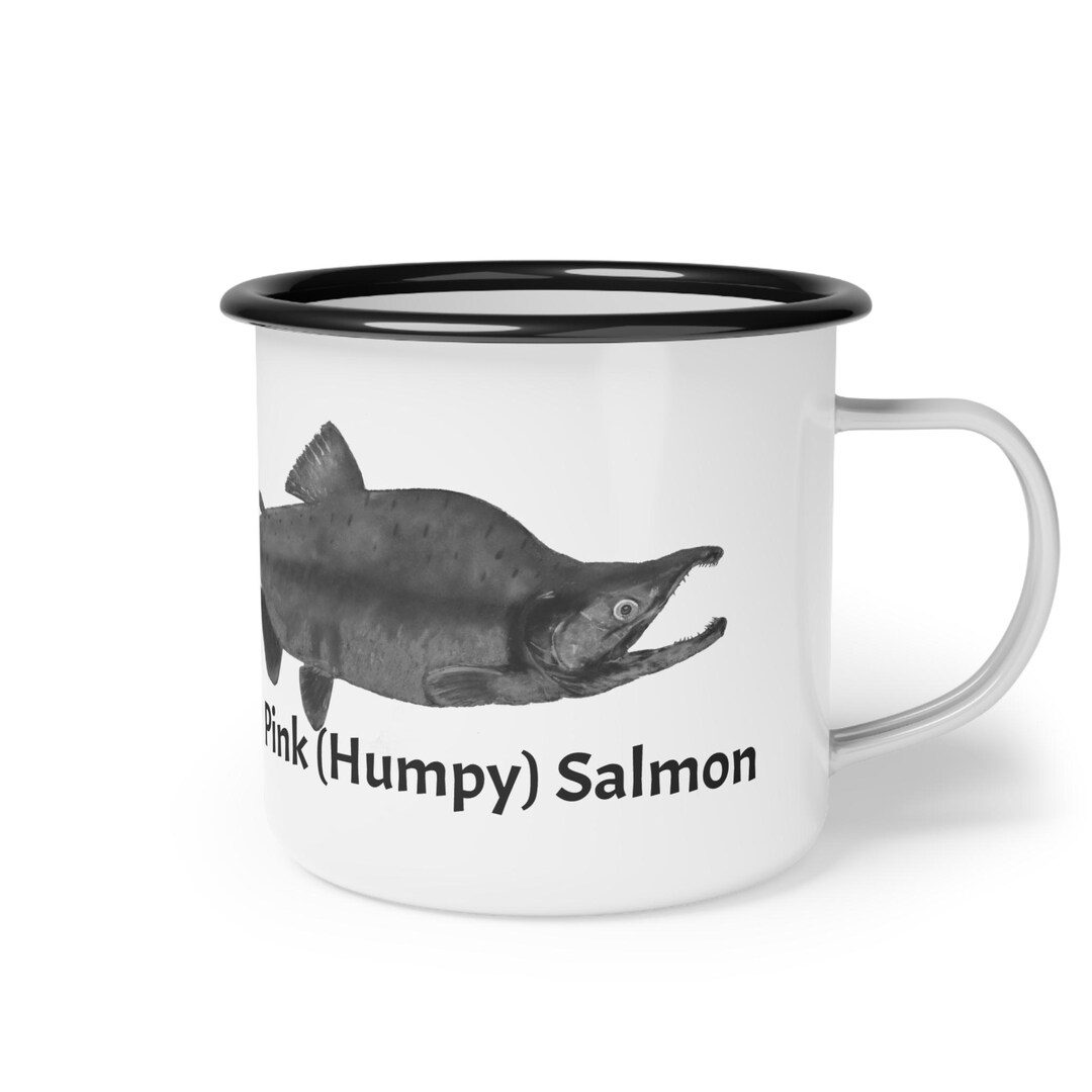 Pink humpy Salmon Gyotaku Fish Rubbing Enamel Camp Cup - Etsy