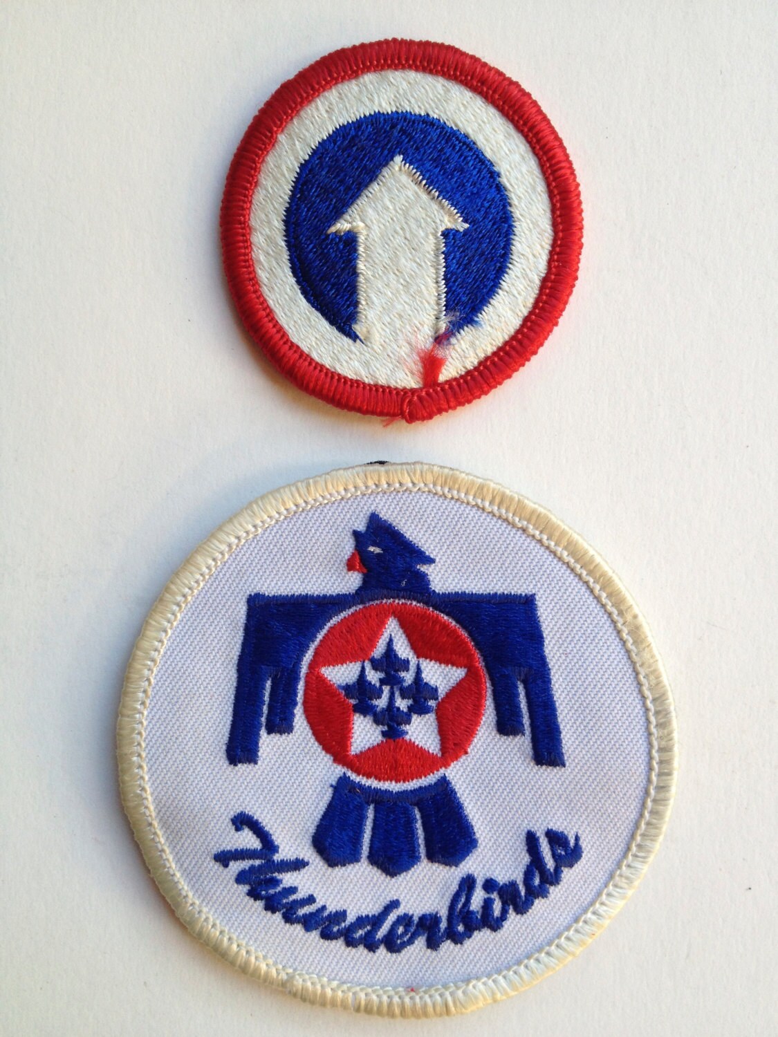 Two Cool Red White and Blue Military Badges - Etsy