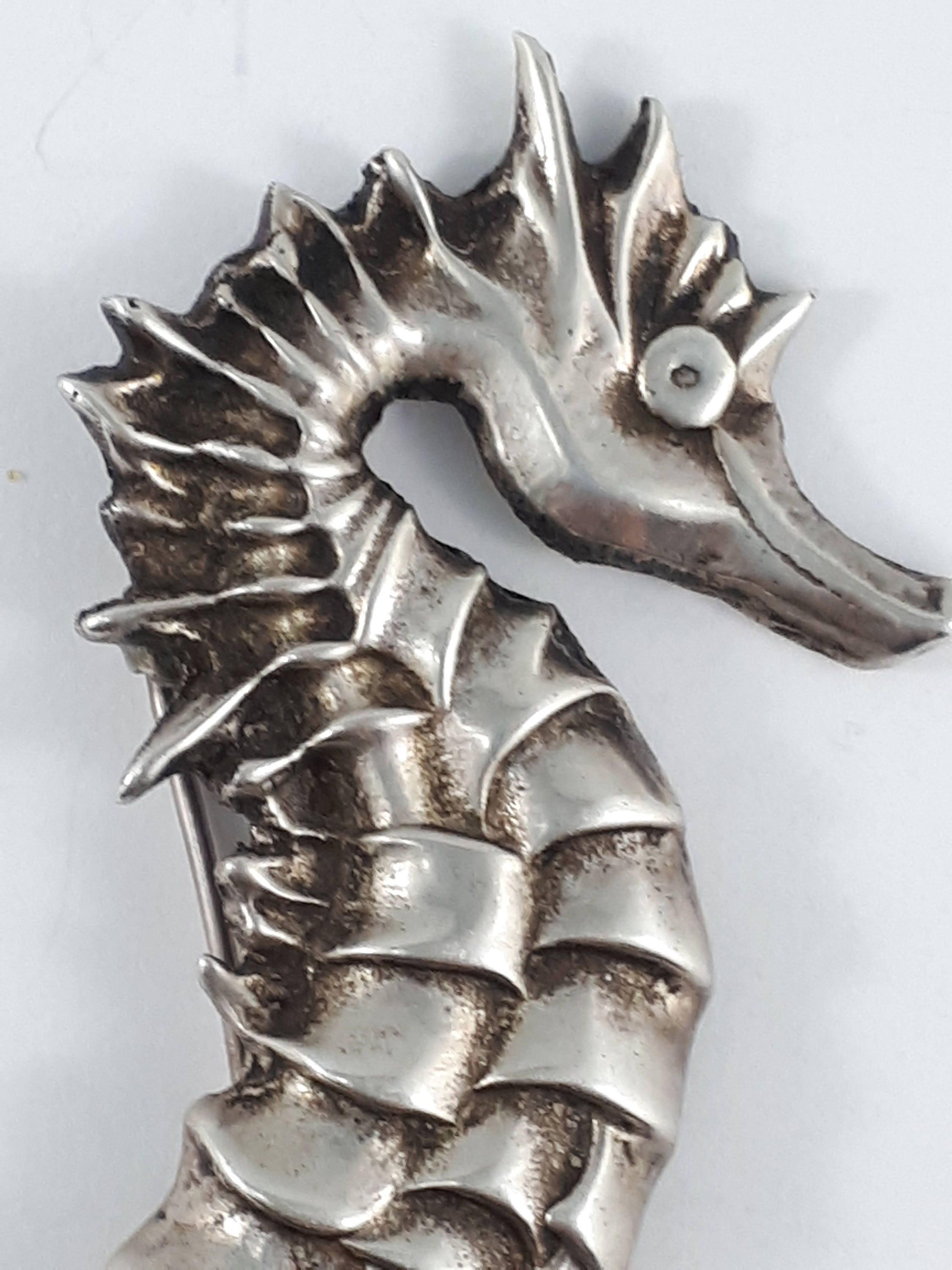 Vintage Silver Seahorse Large Sterling Silver Textured - Etsy Canada