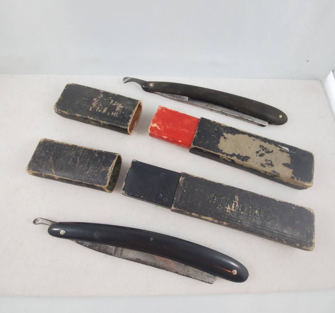 Two Straight Razors Antique Straight Razors Collector's Gift Father's ...