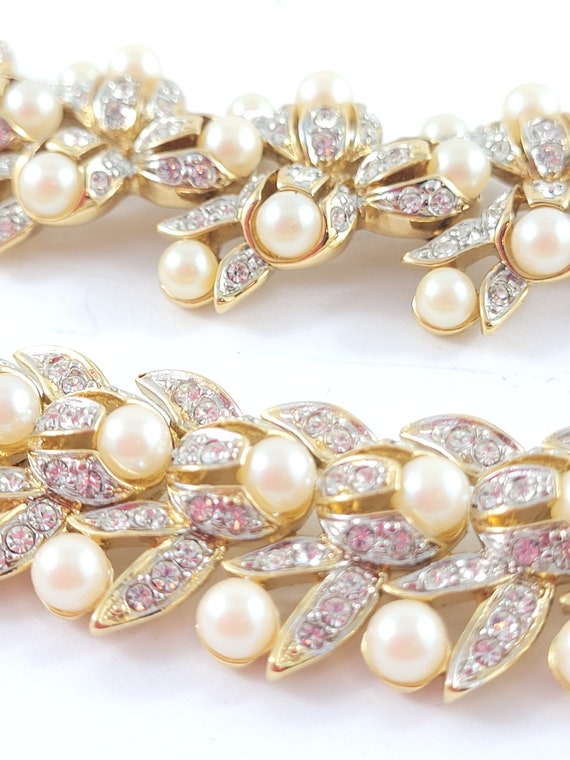 Vintage Nina Ricci Gold Tone Multi Pearl and Crystal… - Gem