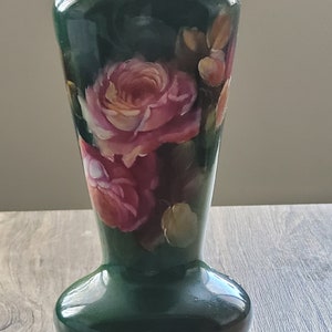 Antique German Hand Painted Peonies Vase by Royal Bonn Franz Mehlen ...