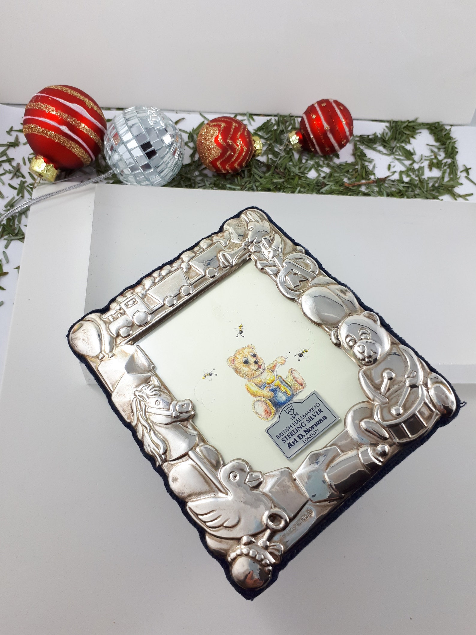 Vintage 1974 British Sterling Silver Baby Picture Frame With - Etsy