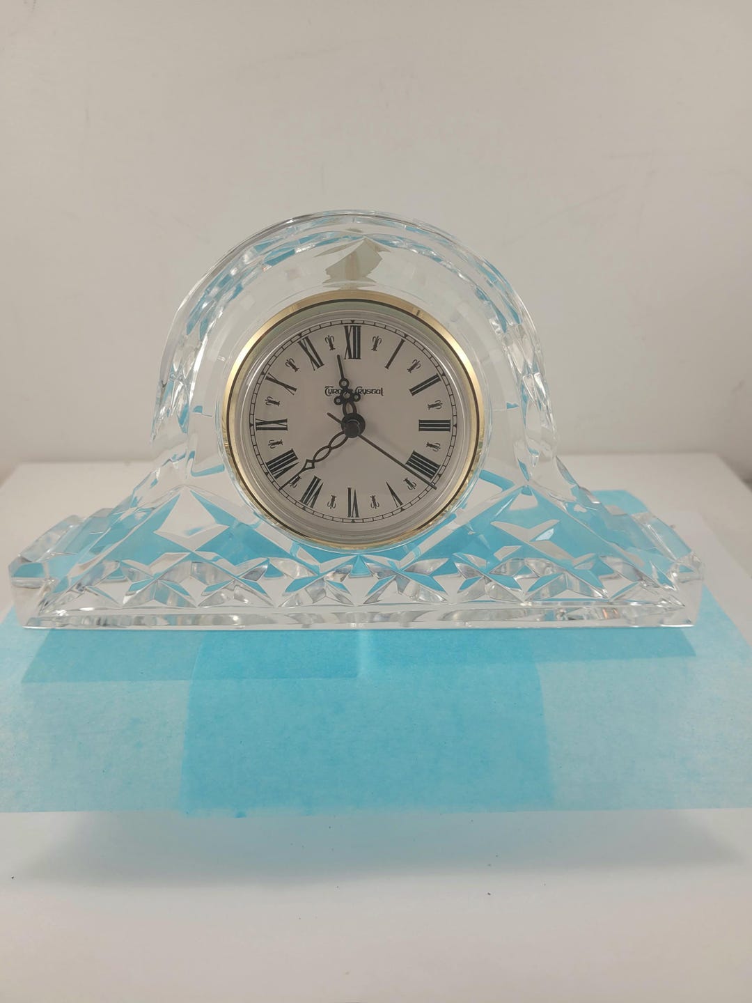 Vintage Tyrone Cut Crystal Mantel Clock or Tabletop Clock Wedding Gift ...