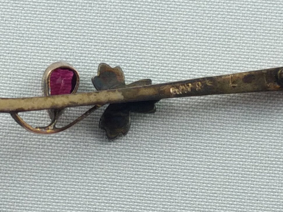 Deco Ruby Pin 1920's Vintage Art Deco 9 Kt Gold Ruby - Etsy Canada