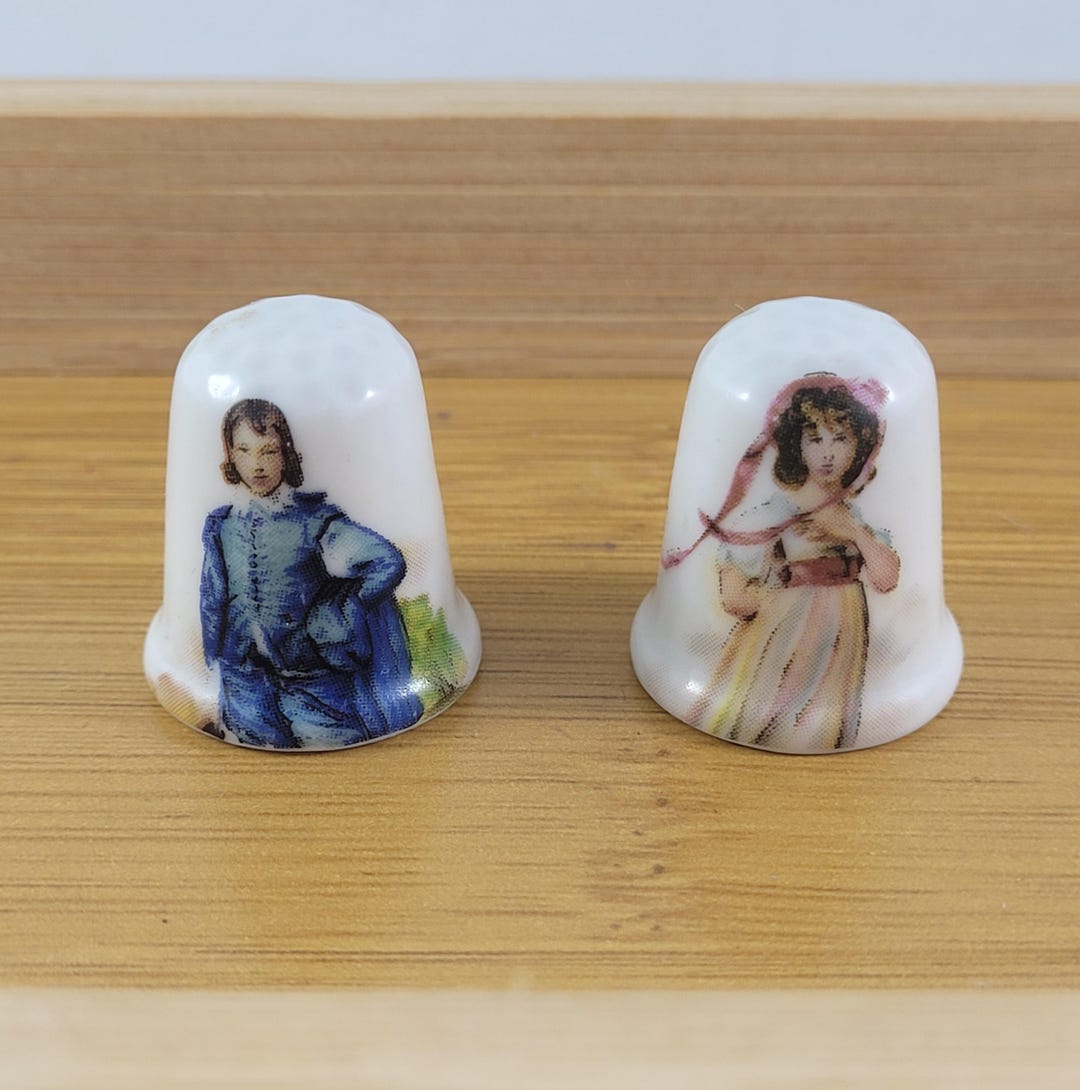 Blue Boy and Pinky A Pair of Vintage Porcelain Blue Boy and Miss Pinky ...