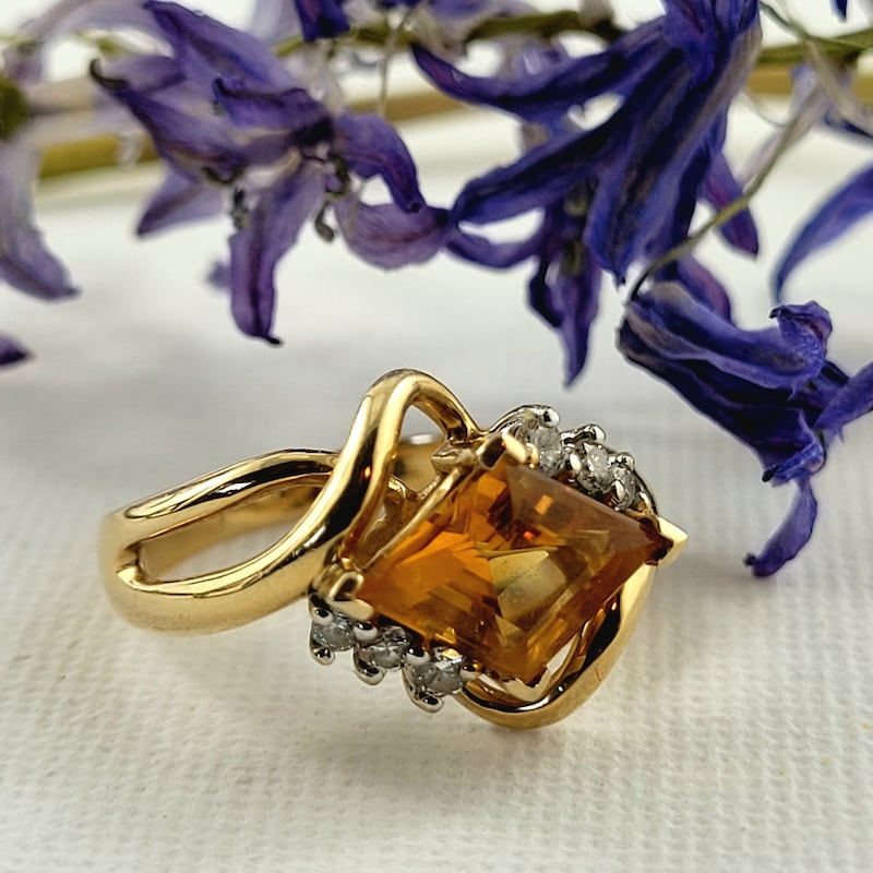 Vintage Citrine Ring - Etsy