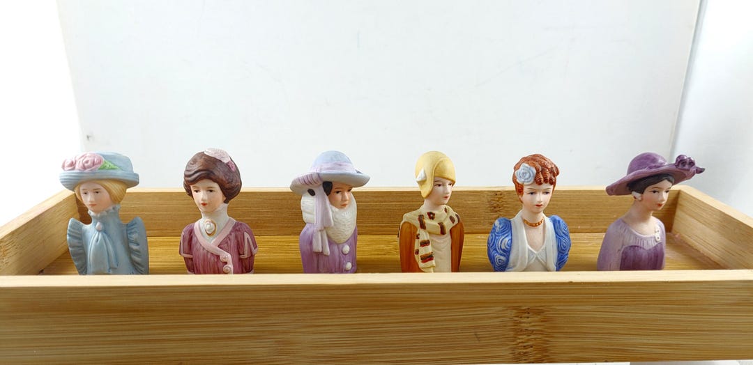 Avon Thimbles A Collection of 6 Vintage Avon Ladies Fashion Thimbles ...