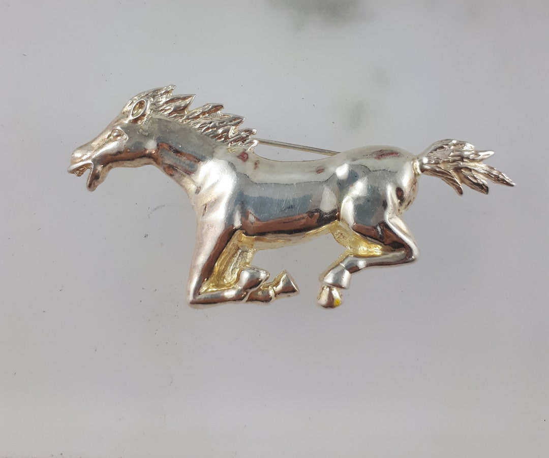 Cheval au galop broche vintage Taxco 925 Sterling grand cheval au galop ...