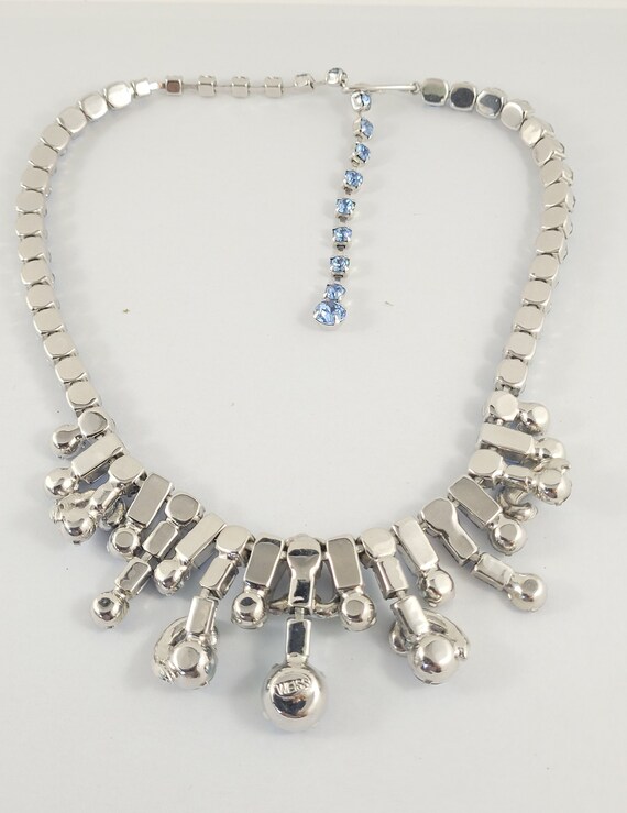 Mid Century Signed Weiss Multi Blue Rhinestone and Bl… - Gem