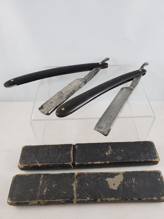 Two Straight Razors Antique Straight Razors Collector's | Etsy