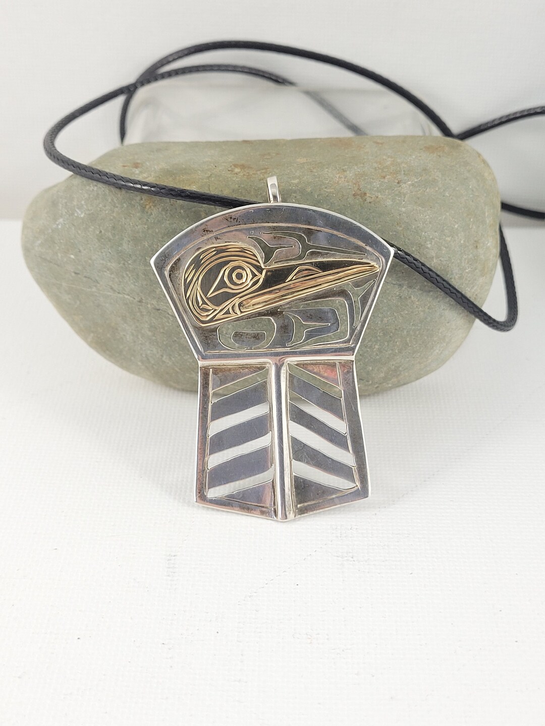 Northwest Coast Hummingbird Shield Pendant Made of 14kt Gold and ...