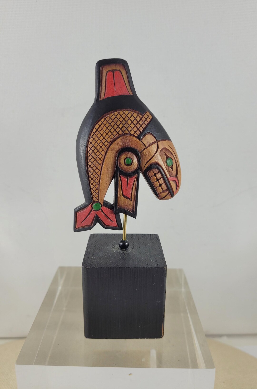 Killer Whale Vintage Northwest Coast Hand Carved and Painted Miniature ...