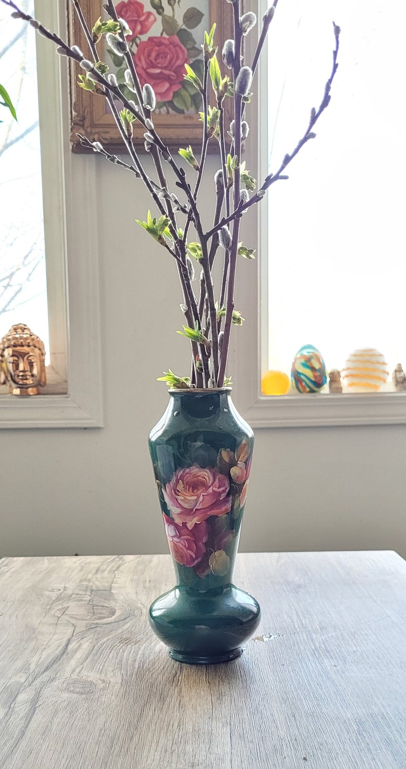 Antique German Hand Painted Peonies Vase by Royal Bonn Franz Mehlen ...
