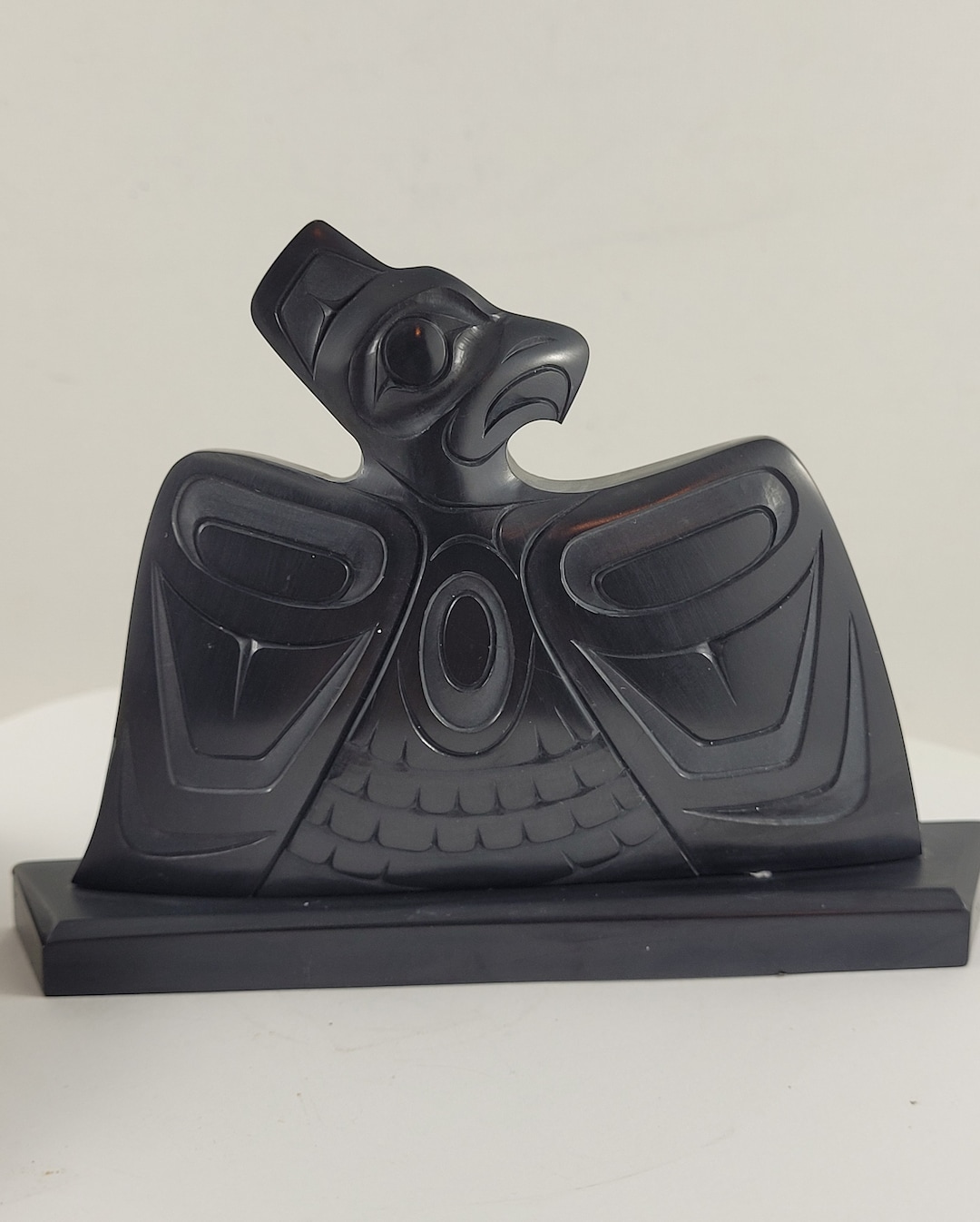 Vintage Northwest Coast Argillite Thunderbird Carving by Hector ...
