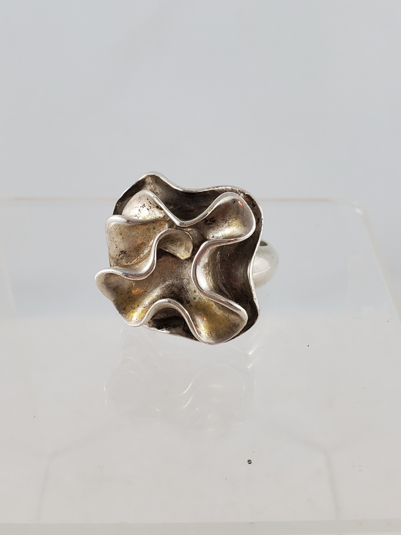 Silver Brutalist Ring Vintage Sterling Silver Heavy Brutalist - Etsy