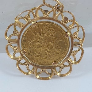 1892 Half Sovereign Antique British Half Sovereign Coin in Hand Made ...