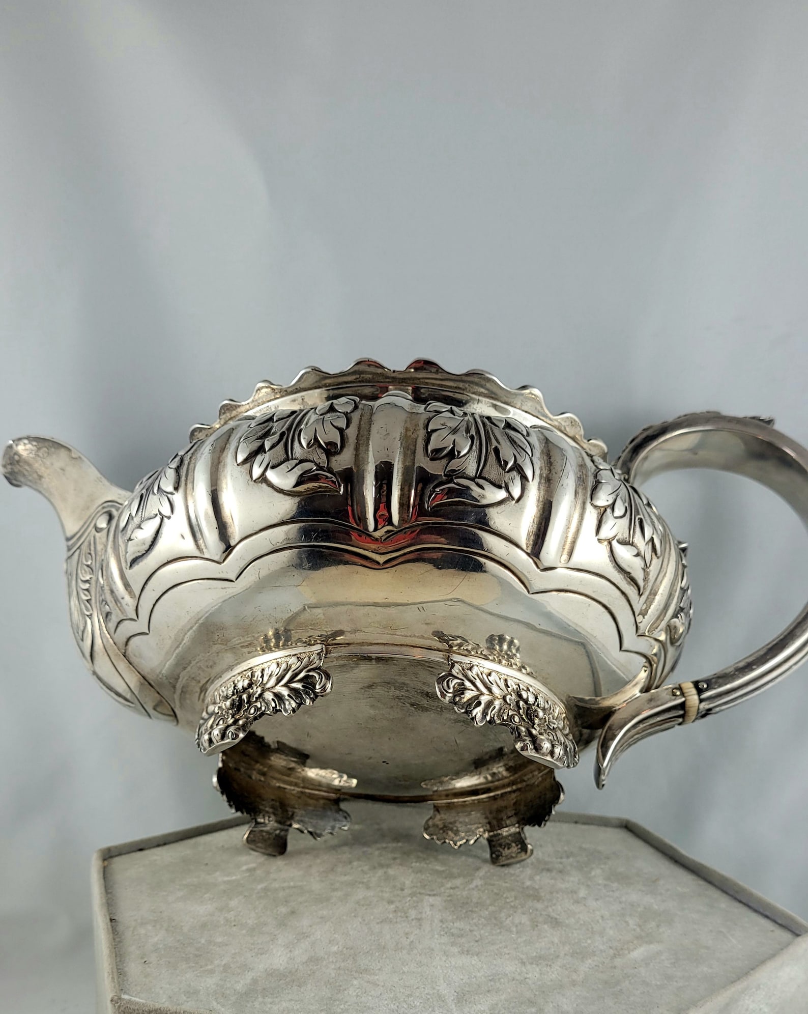 1824 Sterling Teapot Antique Ornate British Sterling Silver Teapot ...