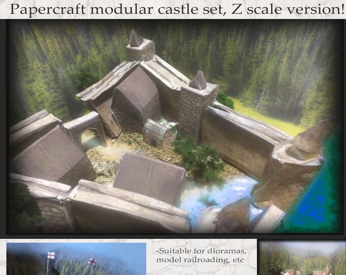 Z Scale Modular Castle/fort Papercraft Design Set Printed and Shipped ...