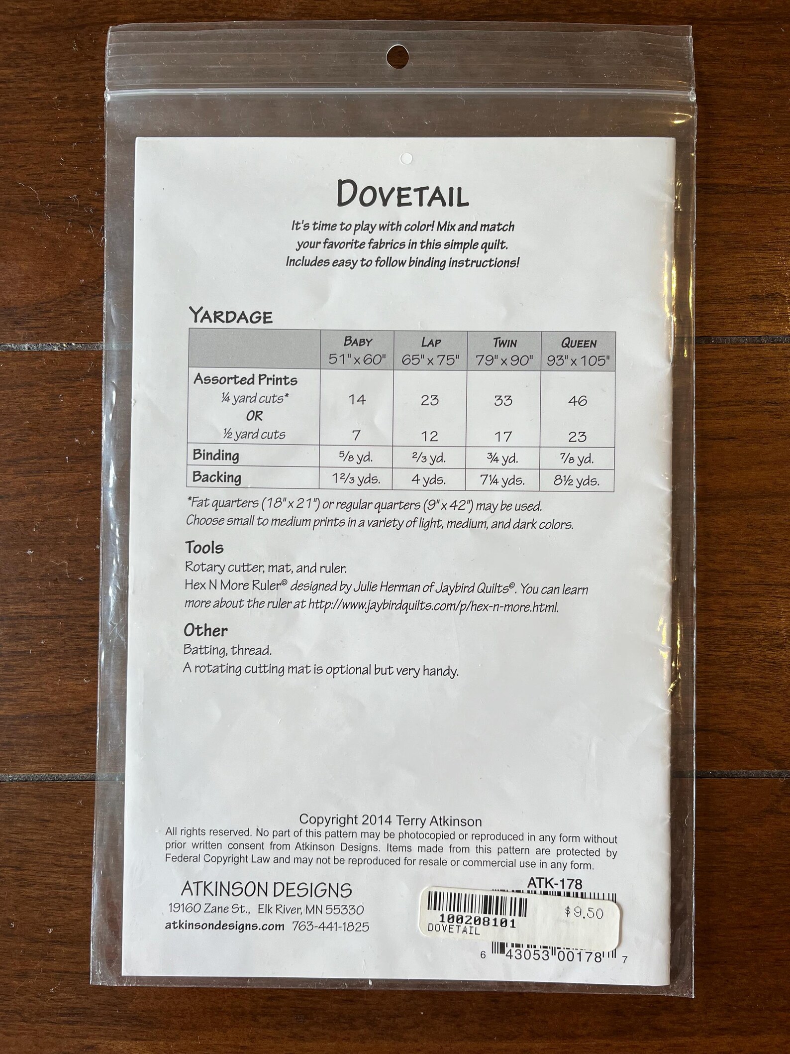 Dovetail Quilt Pattern by the Atkinson Designs; Baby, Lap, Twin and Queen Sizes - Etsy