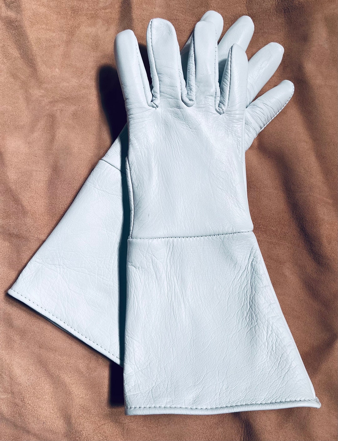 Basic White Goatskin Gauntlet Glove Great for Costumes Made in USA - Etsy