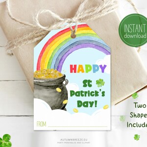 St Patricks Day Gift Tags, Printable St Patrick's Day Tags, Printable ...