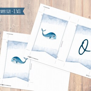 First Birthday Banner Whale Banner Printable One Banner One | Etsy