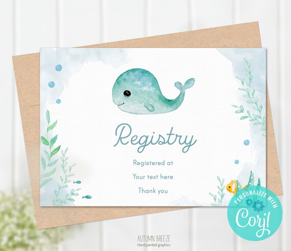 Registry Card Printable Editable Card Gift Registry Card - Etsy